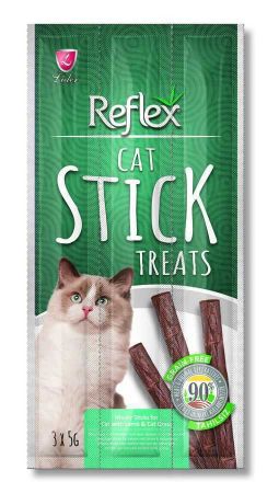 Reflex Sticks Kuzu Etli Ve Kedi Çimli Kedi Ödül Çubukları 3x5 Gr